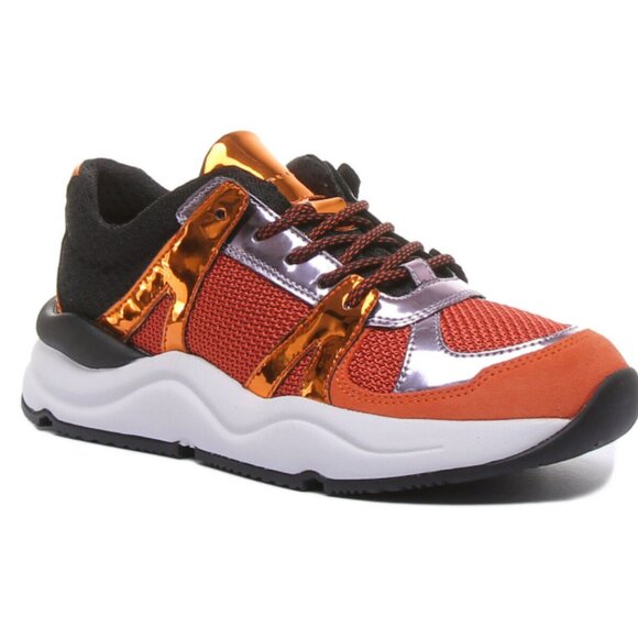 Geox | Shoes | Geox Respira Metallic Orange And Black Suedemesh ...